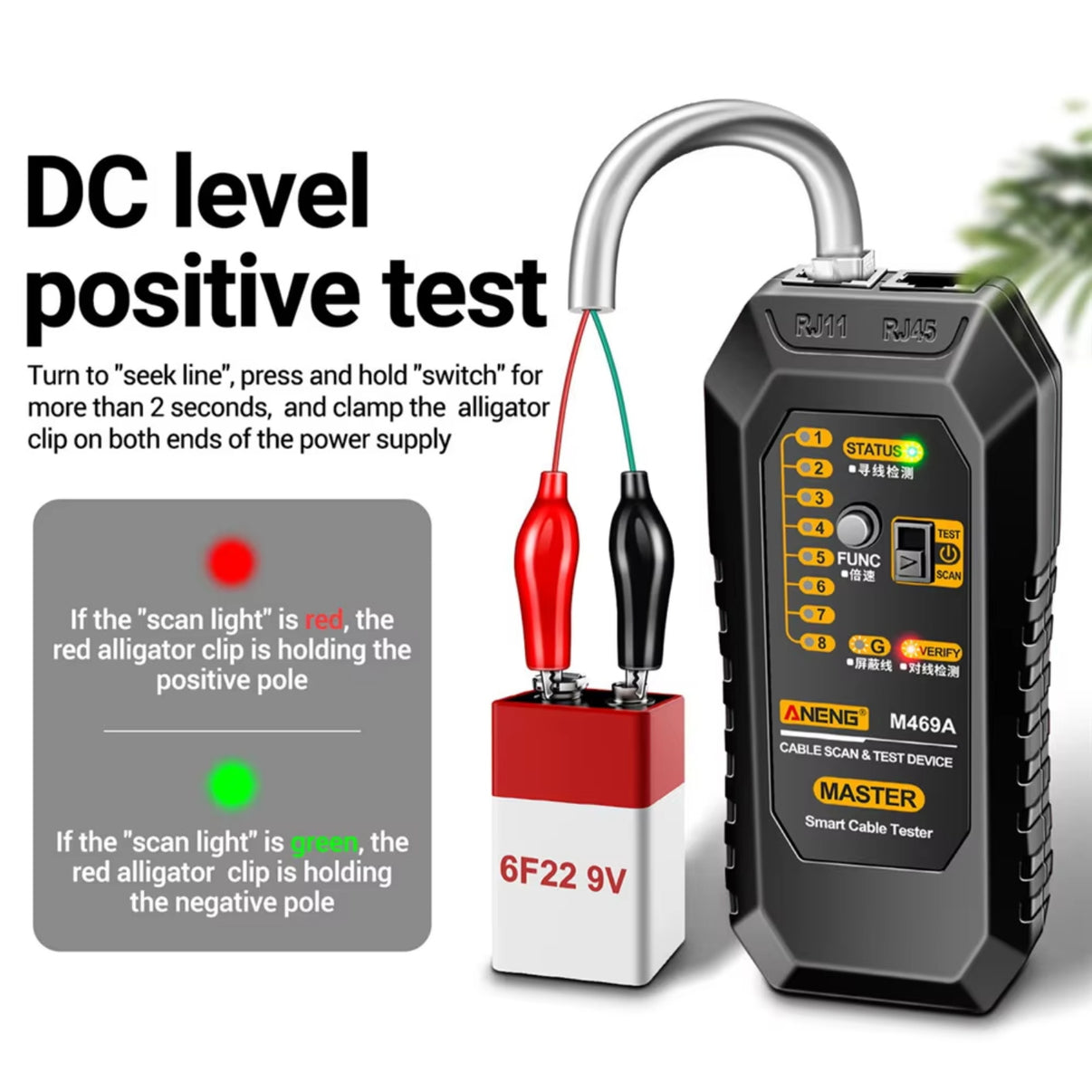 ZoeRax Wire Tester RJ45 RJ11 Cable Tracker Line Finder Multifunction W